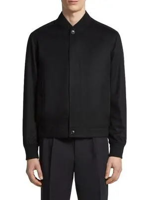Zegna ZEGNA Water Repellent Elements Oasi Cashmere Bomber Jacket Black