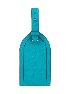 Smythson Smythson Panama Leather Luggage Tag Blue