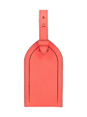 Smythson Smythson Panama Leather Luggage Tag Pink