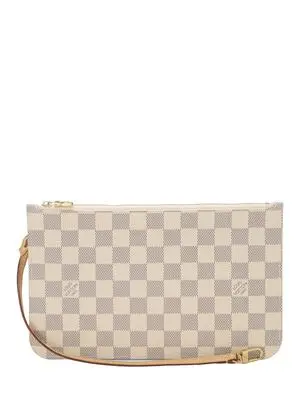 LOUIS VUITTON Damier Azur Neverfull Pouch - White