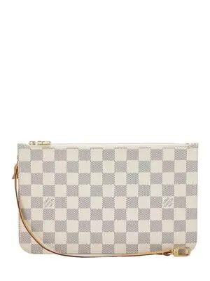 LOUIS VUITTON Damier Azur Neverfull Pouch Nm - White