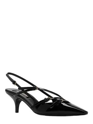 Miu Miu Pointed Toe Slingback Sandals - Nero