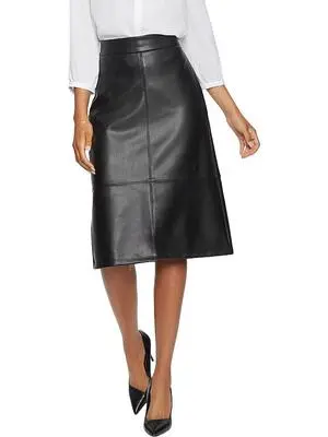 NYDJ Faux Leather A-line Skirt - Black