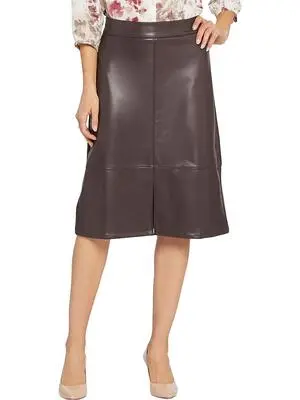 NYDJ Faux Leather A-line Skirt - Cordovan