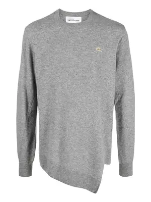 Comme Des Garçons X Lacoste Asymmetric Wool Sweater - Grey