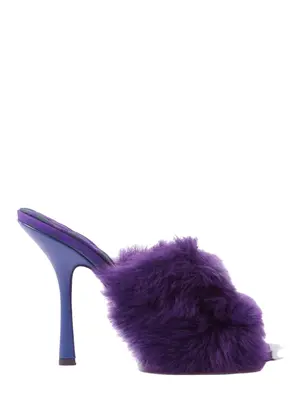 Burberry Minnie 115mm Shearling Mules - Purple