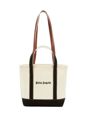 Palm Angels Logo-print Canvas Tote Bag - White