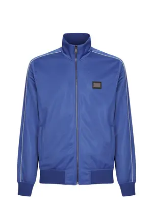 Dolce & Gabbana Logo-plaque Zip-up Jacket - Blue