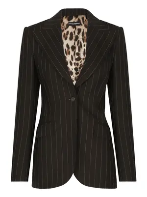 Dolce & Gabbana Single-breasted Striped Blazer - Black