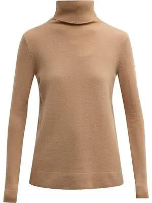 Neiman Marcus Neiman Marcus Cashmere Collection Turtleneck Top Camel