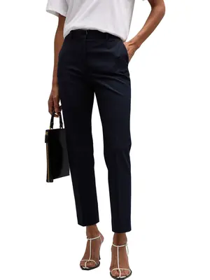 JOSEPH Coleman Cropped Gabardine Pants - Navy