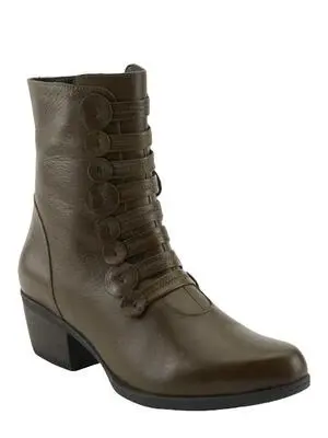 SPRING STEP SHOES Spring Step Garibaldi Ankle Booties Olive Green