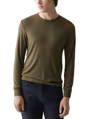 Theory Essential Tee Long Sleeve In Anemone Milano Duffle