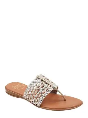 ANDRE ASSOUS Woven Thong Sandals
