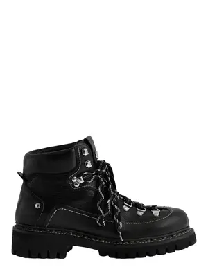 Dsquared2 Leather Hiking Boots - Black