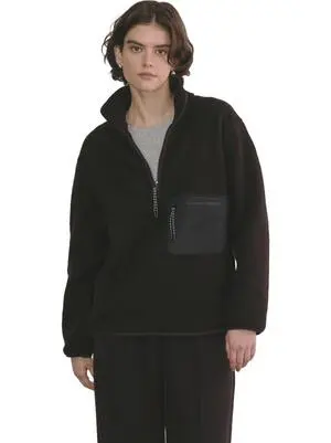 Everlane Renew Fleece Half-Zip Pullover Black