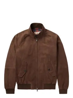 BARACUTA G9 Suede Harrington Jacket - Brown