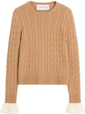 Valentino Garavani Cashmere Jumper - Camel/ivory