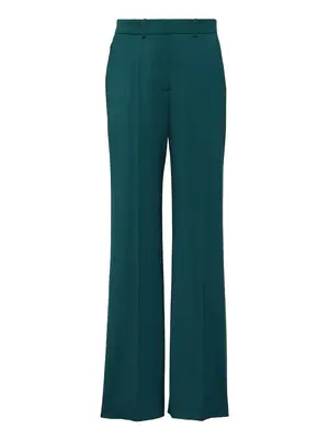 JOSEPH Morissey Mid-rise Straight Wool Pants - Green