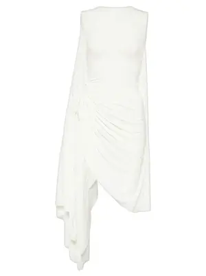 Alaïa Draped Jersey Minidress - White