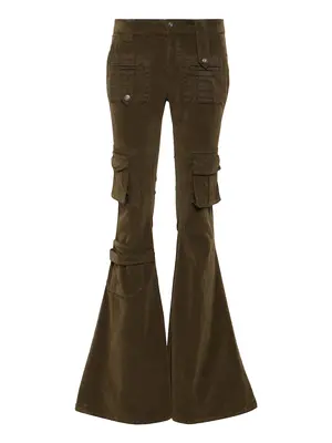 Blumarine Low-rise Flared Cargo Pants - Green