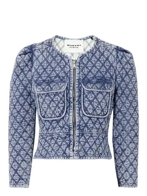 MARANT ETOILE Deliona Quilted Cotton-chambray Jacket - Blue
