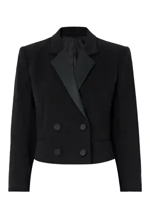 Isabel Marant Hasta Cropped Double-breasted Wool Blazer - Black
