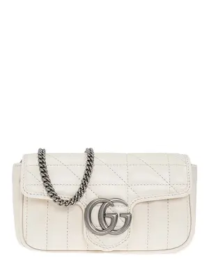Gucci Gg Marmont Super Mini Bag - White