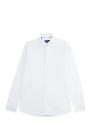 Eton Piqué Cotton Oxford Shirt - White