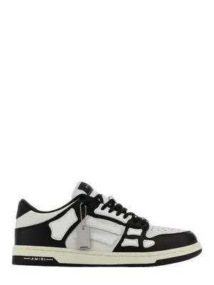Amiri Skel Leather Lace-up Sneakers - Black