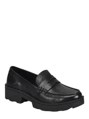 BØRN Børn Carrera Platform Loafer Black Leather