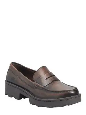 BØRN Børn Carrera Platform Loafer Tan Brush Off Leather