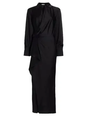 Simkhai Talita Draped Front Maxi Dress - Black