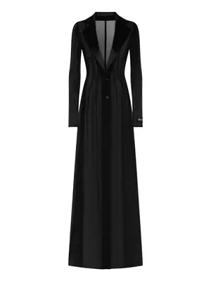 Dolce & Gabbana Silk Chiffon Duster Coat - Black