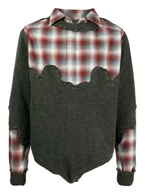 MAISON MARGIELA X Pendleton Yoke-detail Jumper - Green