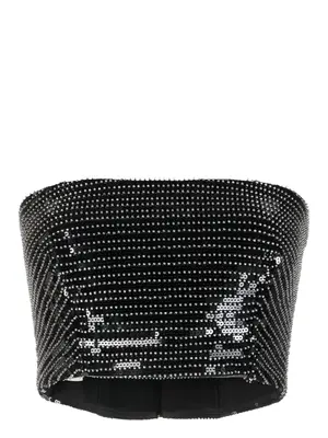 GEMY MAALOUF Sequined Bandeau Top - Black