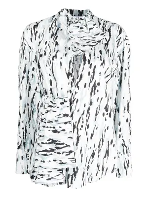 MSGM MSGM Graphic-Print Cotton Blouse