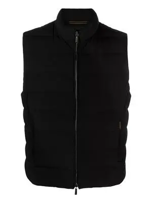 MOORER Padded Gilet With Logo Tag - Black