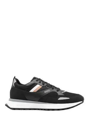 BOSS Striped Lace-up Sneakers - Black