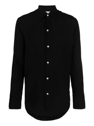 FURSAC Pointed-collar Long-sleeved Shirt - Black