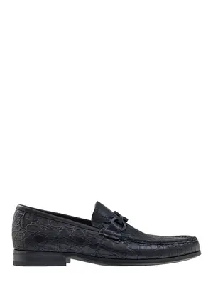 FERRAGAMO Gancini Loafers - Black