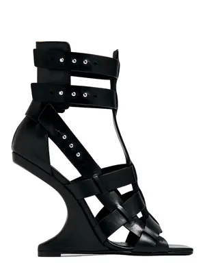 Rick Owens Cantilever Leather Sandals - Black