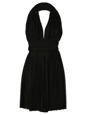 Dolce & Gabbana Plissé Halterneck Minidress - Black