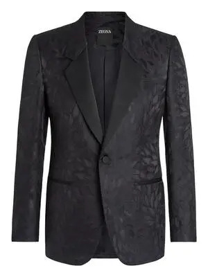 Zegna Jacquard Silk-wool Blazer - Black
