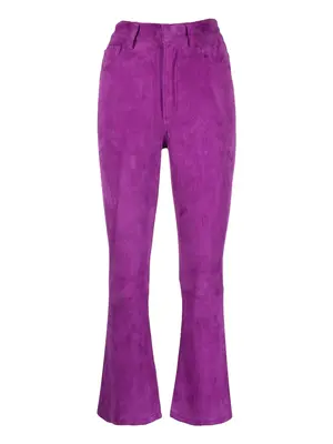 PAULA Zircon Suede Flared Trousers - Purple