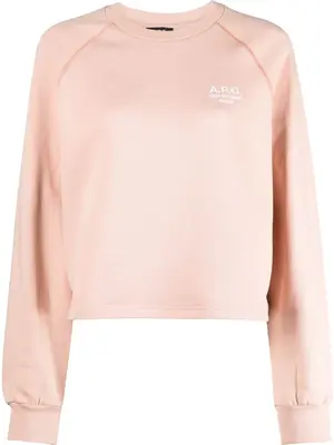A.p.c. Oona Logo-embroidered Sweatshirt - Pink