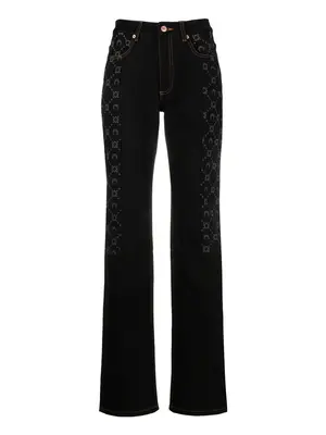 MARINE SERRE Regenerated Straight-leg Jeans - Black