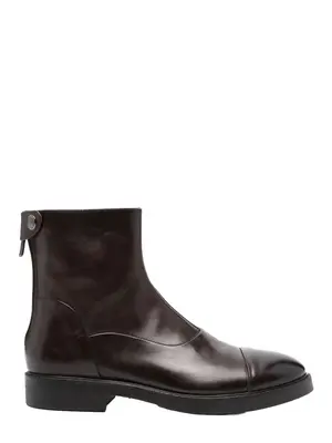 ALBERTO FASCIANI Gabriel Leather Ankle Boots - Brown