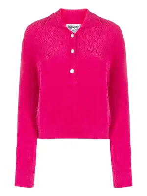 Moschino Knitted Long-sleeve Polo Collar - Pink