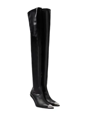 David Koma Logo Over-the-knee Boots - Black